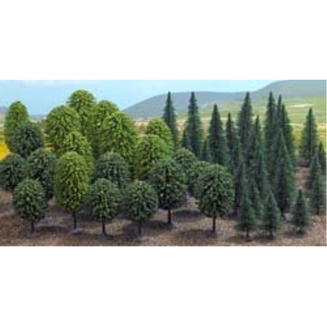 busch 6491 mixed forest trees 50/ ho scenery scale model scenery ...
