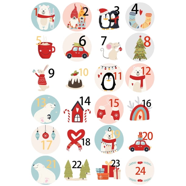 Pegatinas de calendario con números bonitos, sellado redondo de cuenta ...