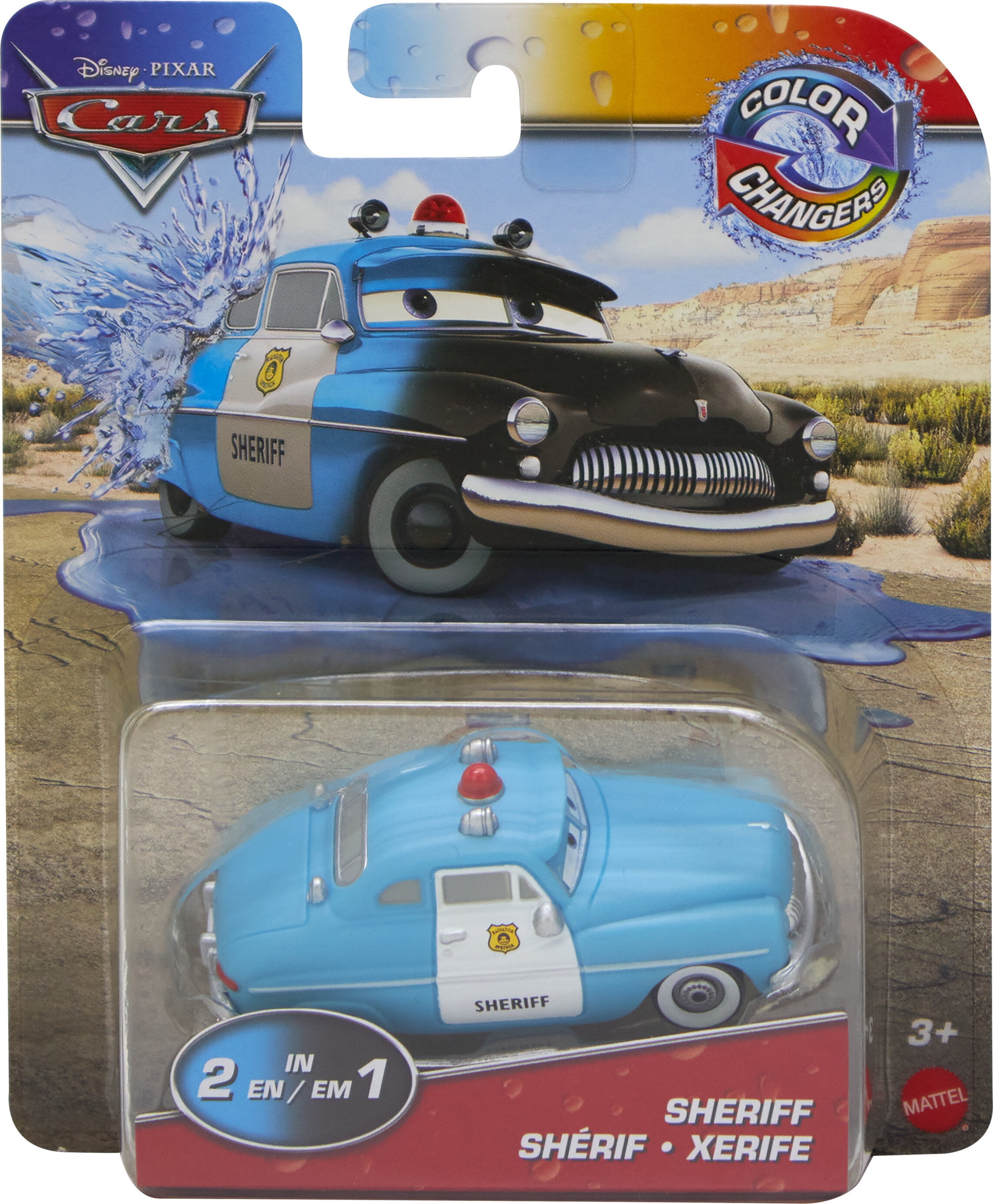 Disney and Pixar Cars Color Changers Sheriff Toy Car in 1:55 Scale ...