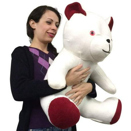 American Made Jumbo White Teddy Bear 24 Inch Big Stuffed Cuddle Buddy ...
