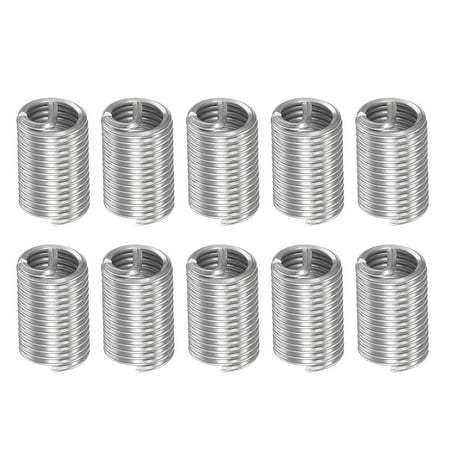 Uxcell M5 x 0.8 3D 15mm 304 Stainless Steel Wire Thread Insert Threaded ...