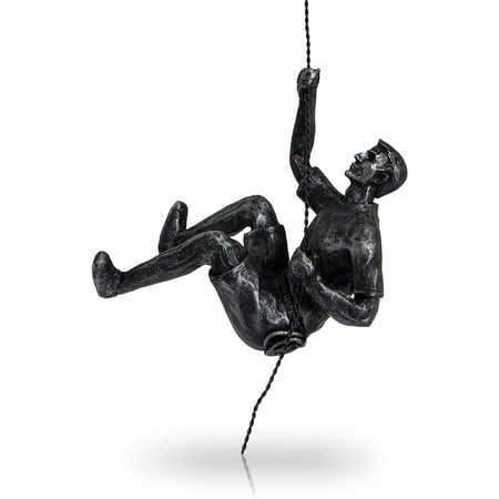 - Black and Silver Wall Climbing Wall Art - Rappelling Man Wall ...