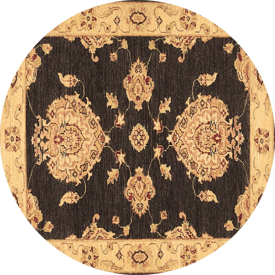 Ahgly Company Indoor Round Persian Brown Traditional Area Rugs, 6 ...