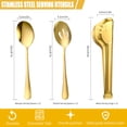 36 Pcs Gold Stainless Steel Serving Utensils Set for Buffet Parties ...