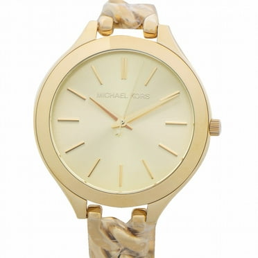 Michael Kors Women's Slim Runway Gold-Tone Watch 42mm MK3179 - Walmart.com