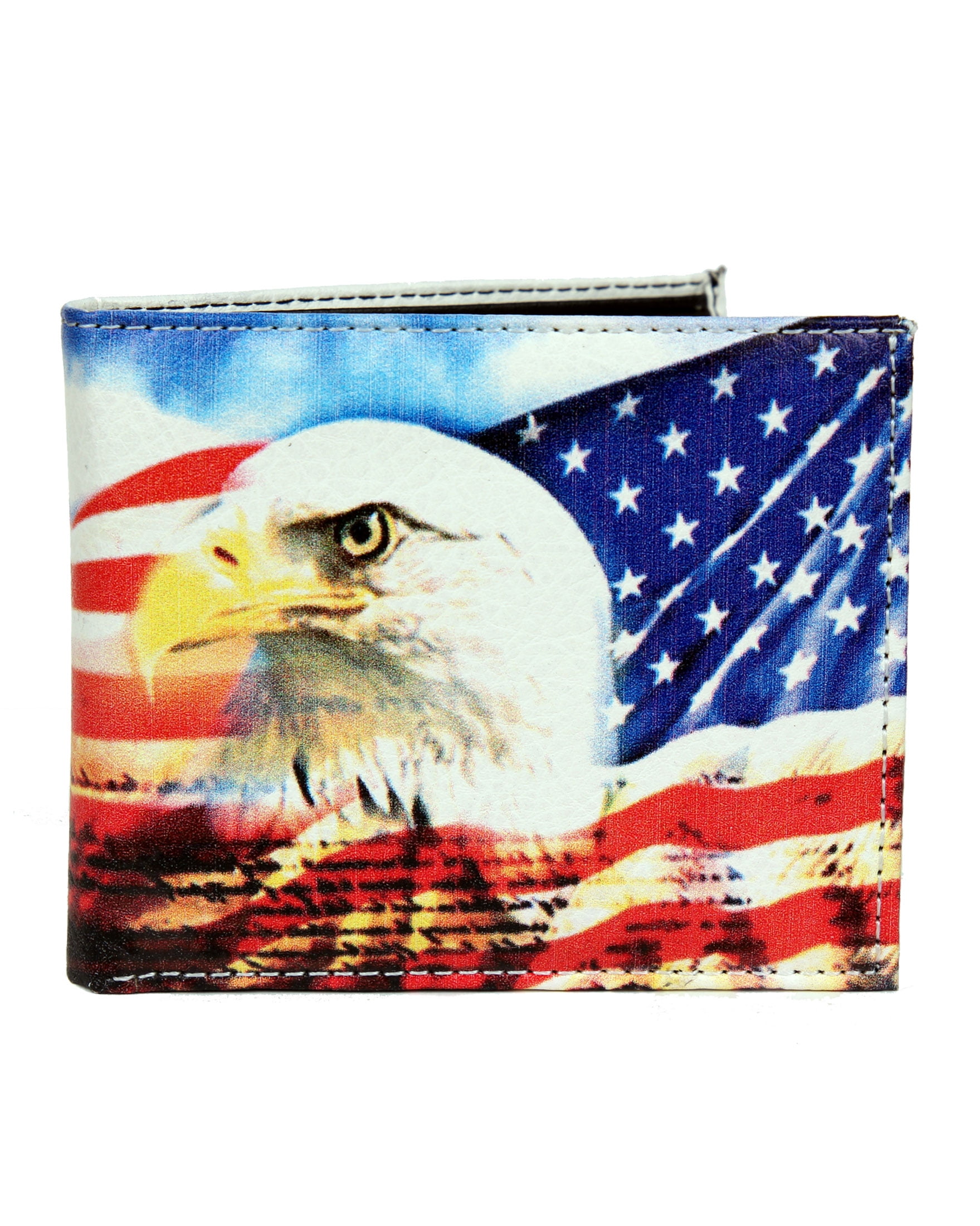 Mens USA Flag with Eagle Wallet Credit Card Holder and ID Display ...