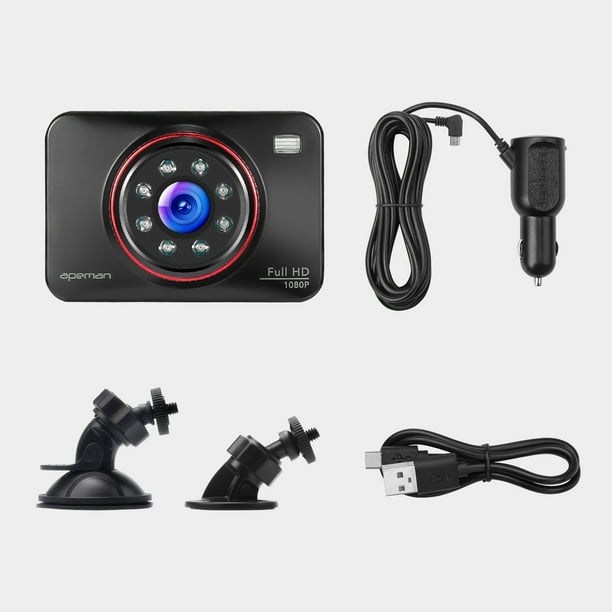 APEMAN Dash Camera 1080P Full HD Dash Camera Video Recorder with 3 LCD Display Night Vision WDR
