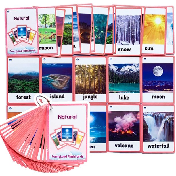 23 Pcs/Set Natural Flash Cards | Learning Toys Flashcards for Children ...