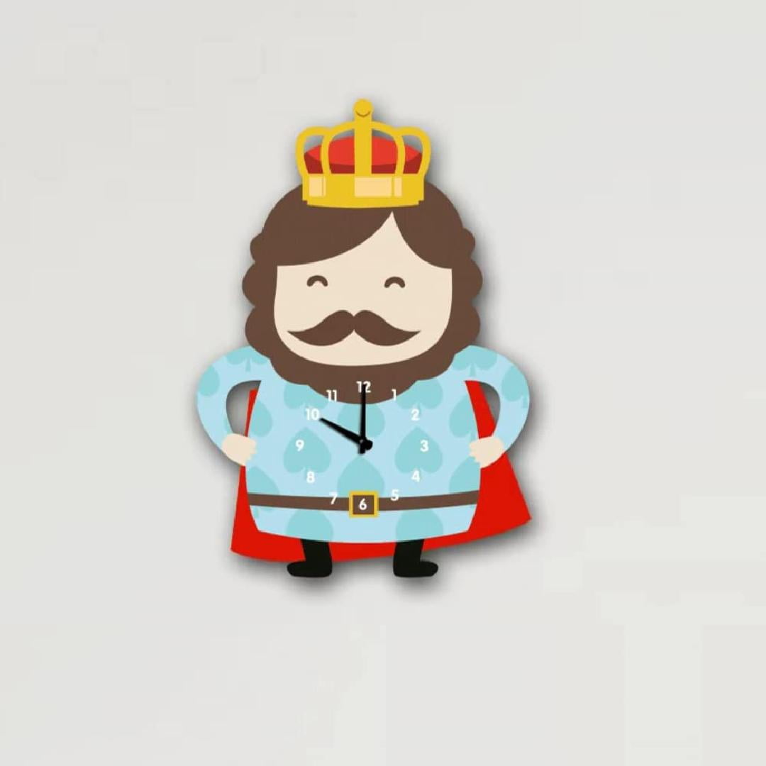 Wall Clock Cartoon King Wall Clock with Swing Fashion Creative Silent ...