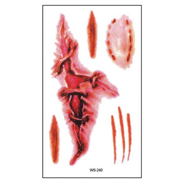 TINKER 1PCS Horror Realistic Fake Bloody Wound Stitch Scar Scab ...