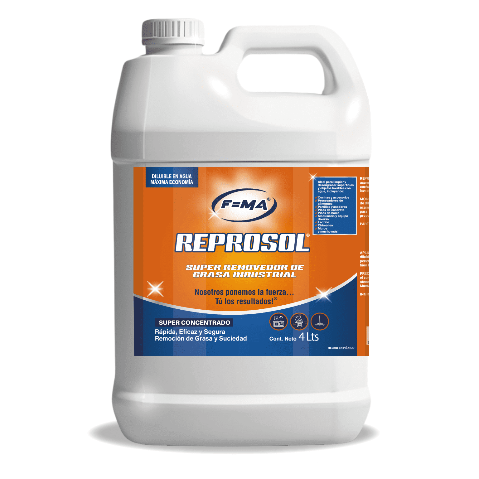 Reprosol F=MA Poderoso Desengrasante Grado Industrial 100% Concentrado ...