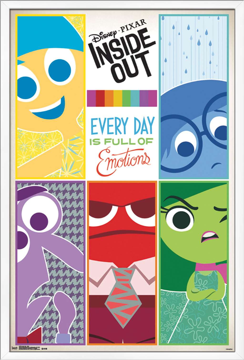 Disney Pixar Inside Out - Grid Wall Poster, 22.375" x 34", Framed ...