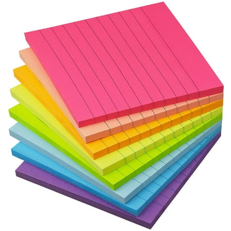HTWW Lined Sticky Notes with Lines 4x4 SelfHTWW Stick Notes 8 Bright ...