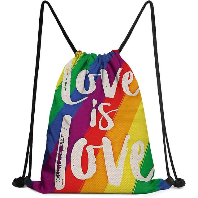Ylisaa Gay Pride Rainbow Flag Drawstring Pack Gay Love is Love Gym Sack Rucksack Shoulder Bags ...