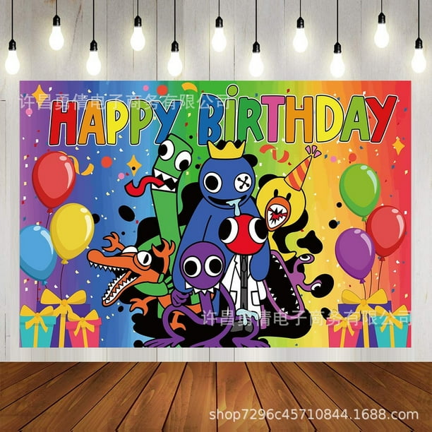 OP3 Rainbow Friends Cumpleaños Tema Telón De Fondo Bandera Fiesta ...