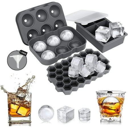 Ice Cube Trays, 3 Pack BPA Free Silica Ice Block Trays with Lid ...