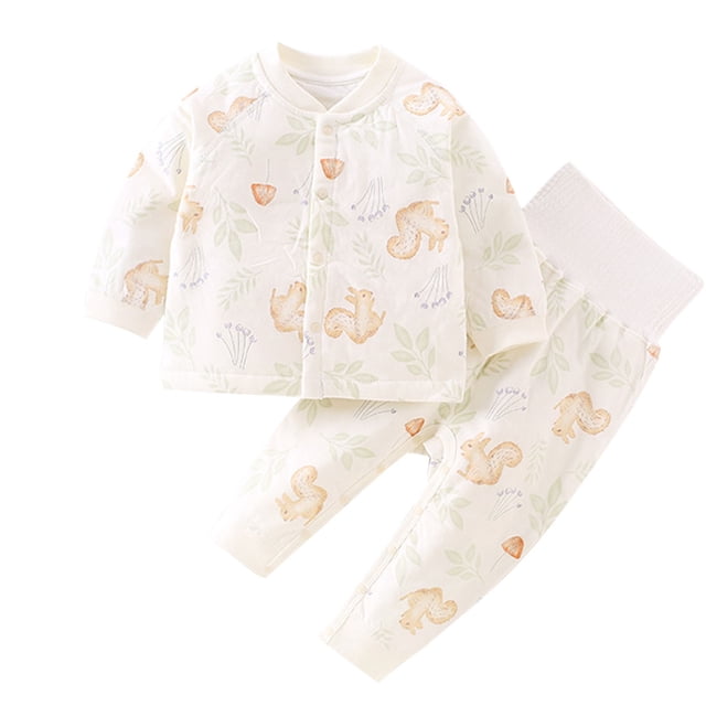 2025 Baby Boys Girls Pajamas Set Winter Warm Cotton Padded Thick Long ...