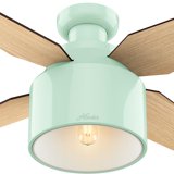 Hunter 52 Inch Cranbrook Low Profile Fresh White Ceiling Fan with Light ...