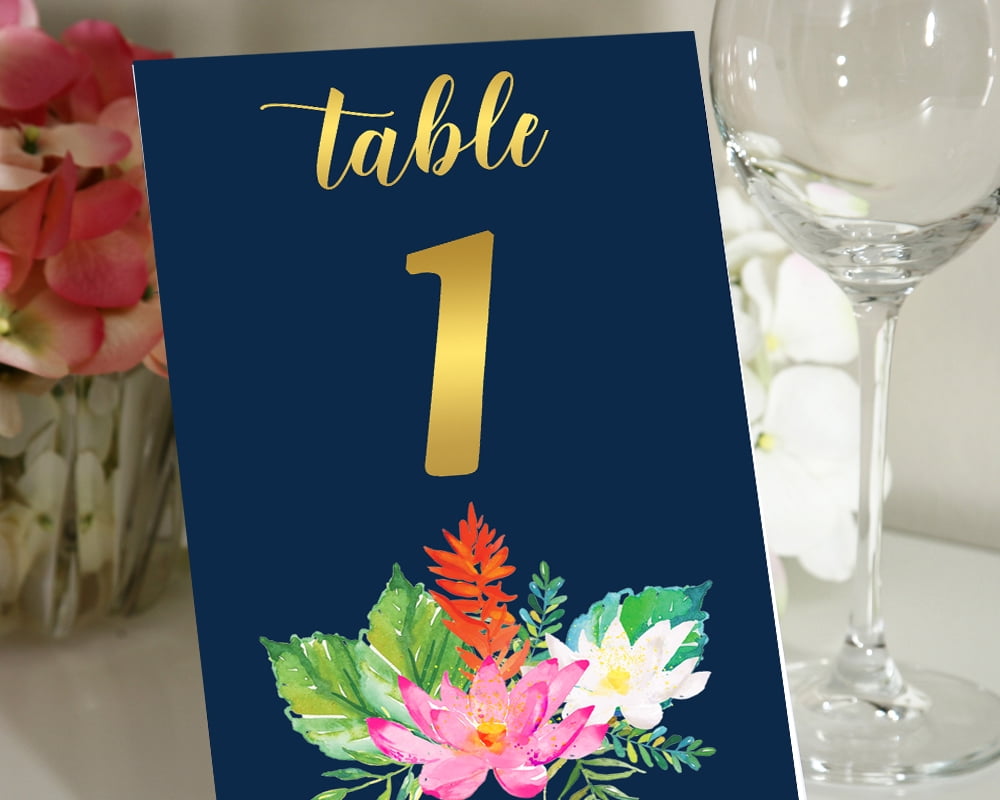 Darling Souvenir Lotus Floral Border Table Numbers DIY Wedding ...