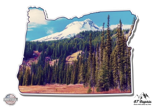 Oregon Snowy Peak of Mount Hood - 8" Vinyl Sticker - For Car Laptop I ...