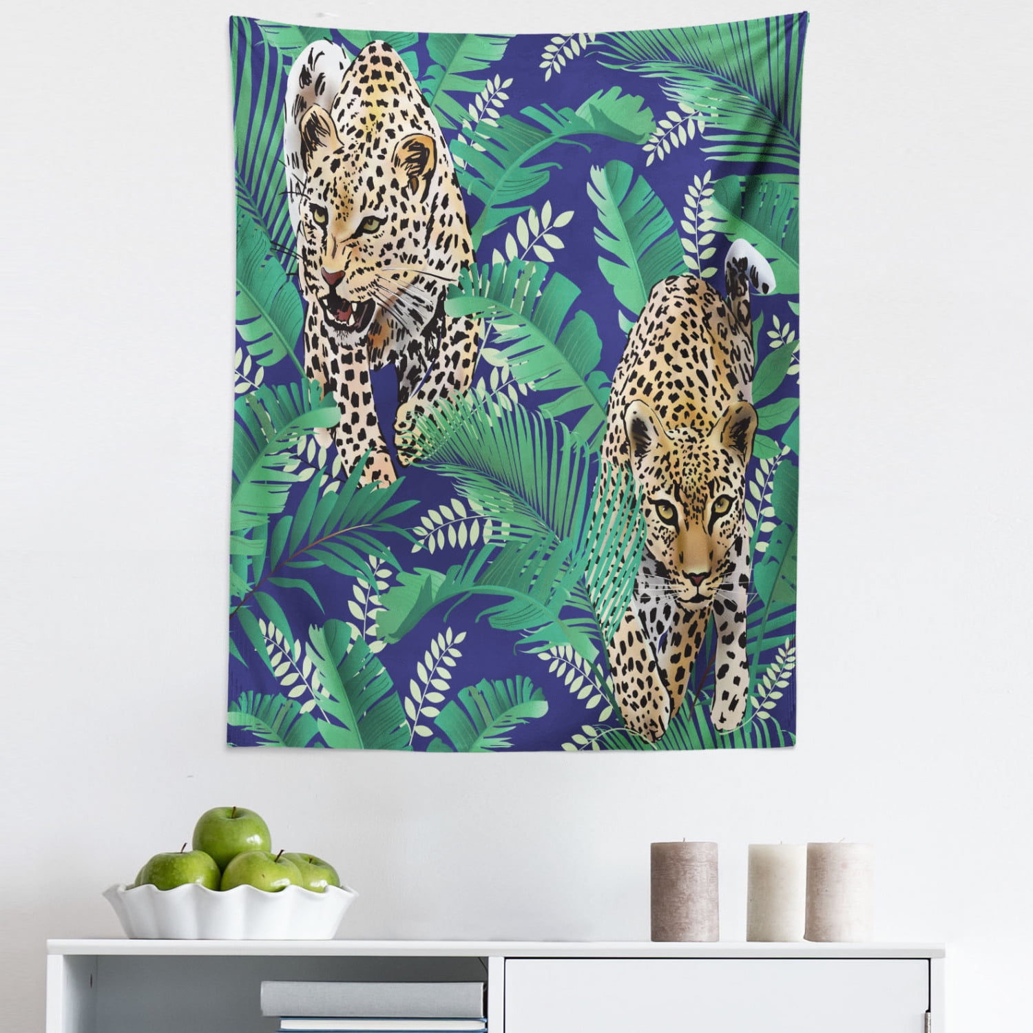 Tropical Tapestry, Exotic Theme Cheetah Animal Predator Cat on ...