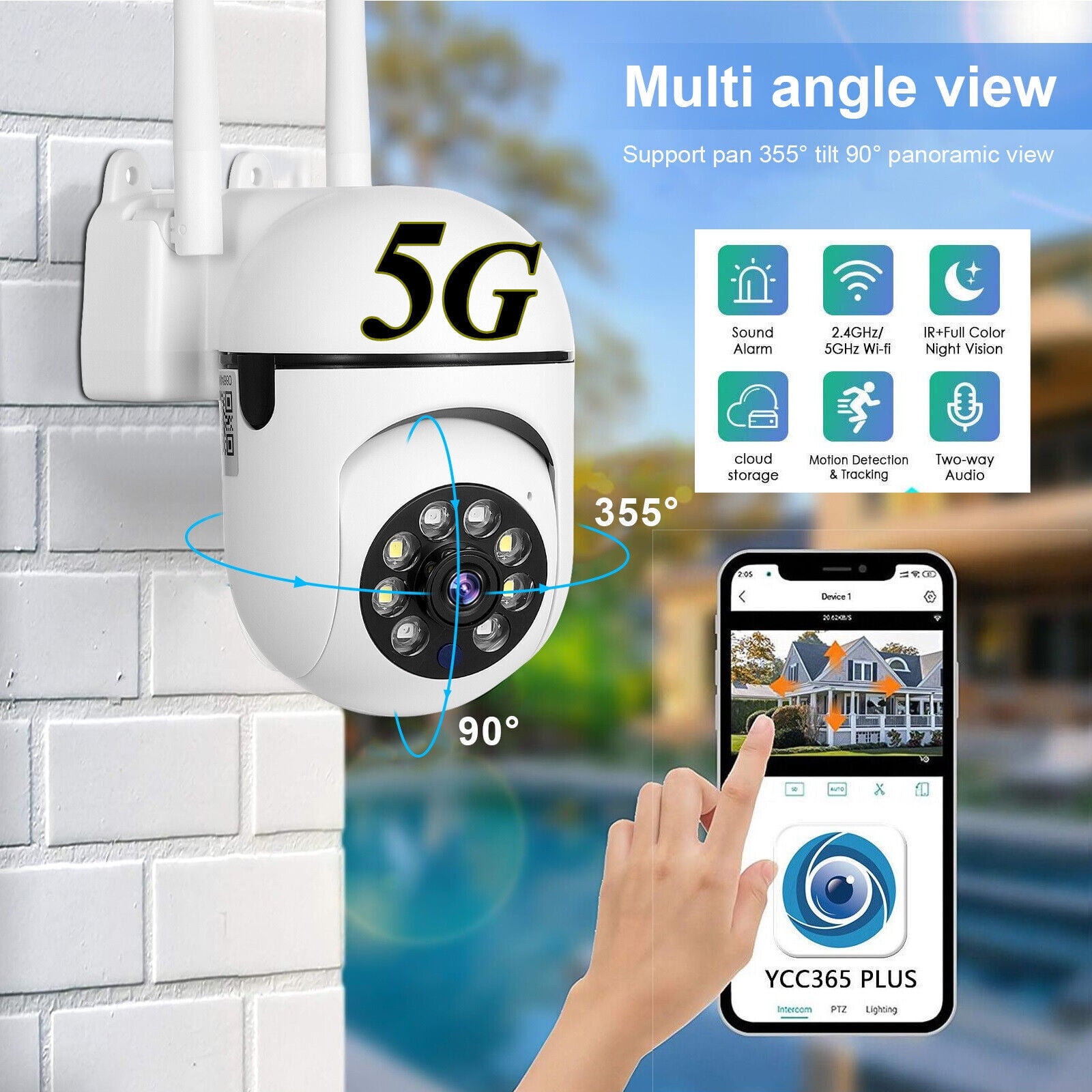 Wireless Home Security Camera,1080P Security Cameras Outdoor with ...