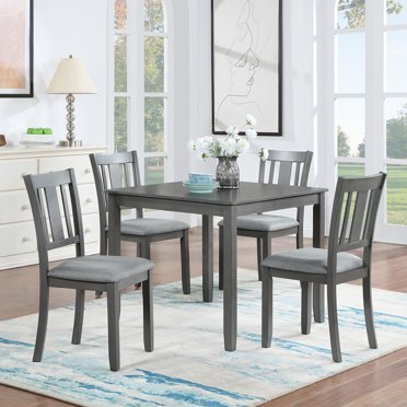 Best Master Furniture Demi Grey Wood and Veneer Distressed Dining Table ...