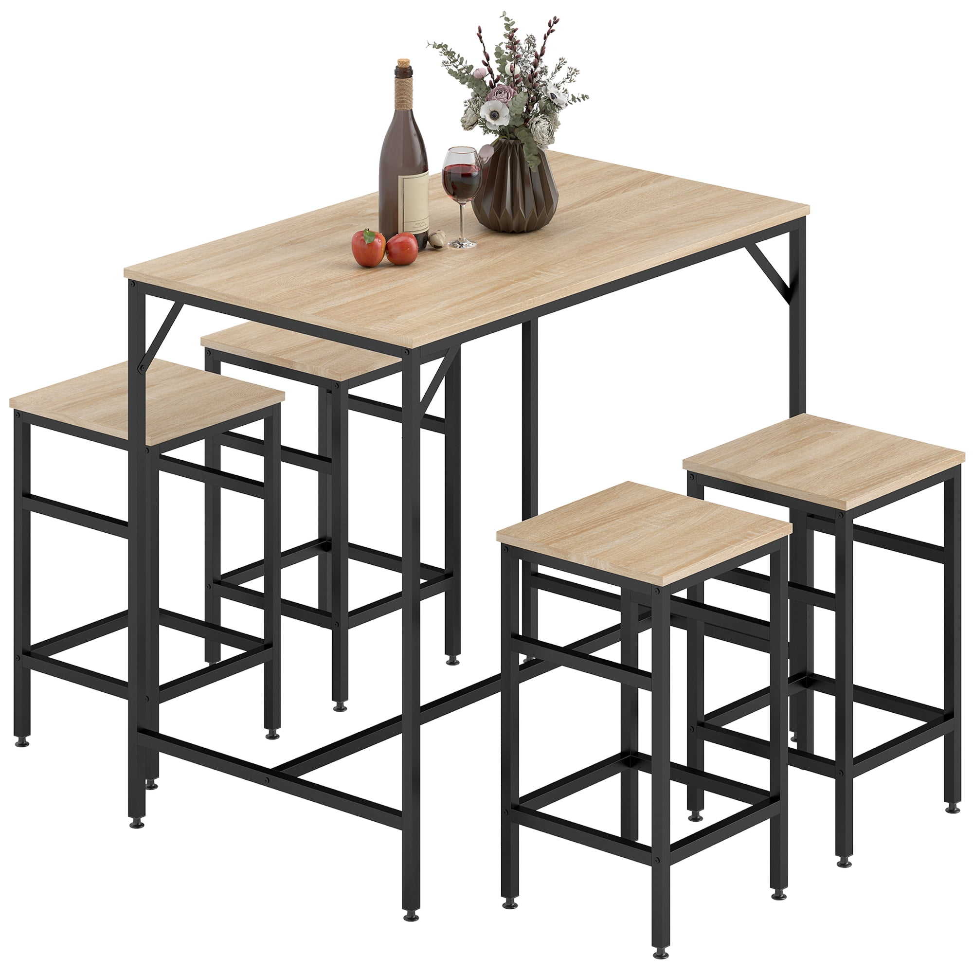 Click here for Homcom 5 Pieces Industrial Bar Table Set  Dining T... prices