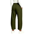Asgosdo Pants for Women Elastic High Waisted Solid Color Wide Leg Soft ...