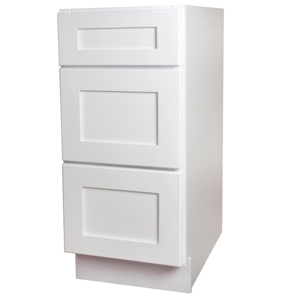 GHI White Shaker 3 Drawer Kitchen Base Cabinet 21" 3 drawer kitchen ...