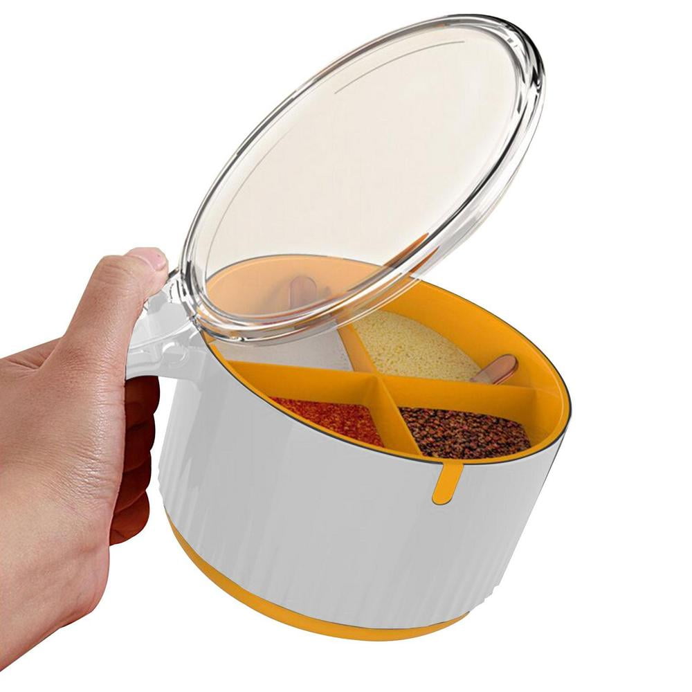 Spice Holder Box for Kitchen | Spice Pots Clear Seasoning Box with Side ...