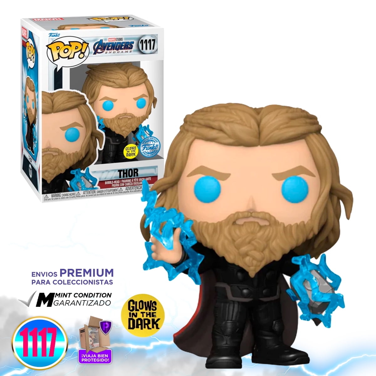 Funko Pop Thor Con Trueno #1117 Funko Vengadores Endgame Glow Figura ...
