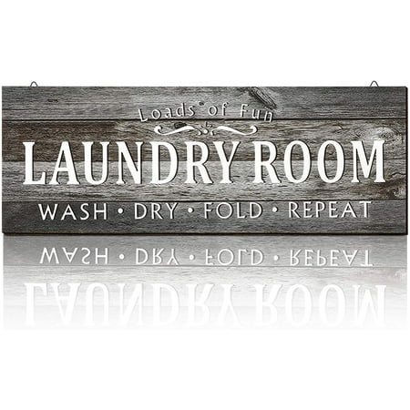EAYY Rustic Laundry Room Ruler Sign, Vintage Laundry Wooden Signs ...