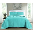 Twin Aqua Quilt Set - Lightweight Microfiber Bedspread, Includes 1 ...