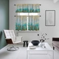 Birch Tree Forest Retro Oil Painting Art Curtain Tier and Valance Set 3 ...