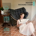 SWITTE Outdoor Rocking Chair, Indoor Lounge Rocking Chair with Cushion ...