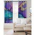 Abstract Art Blackout Curtains 2 Panels, Purple Gold Gradient Marble ...