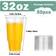 32oz Plastic Cups,Clear Plastic Cups with Flat Lids,PET Disposable Plastic Cups for Iced Coffee ...