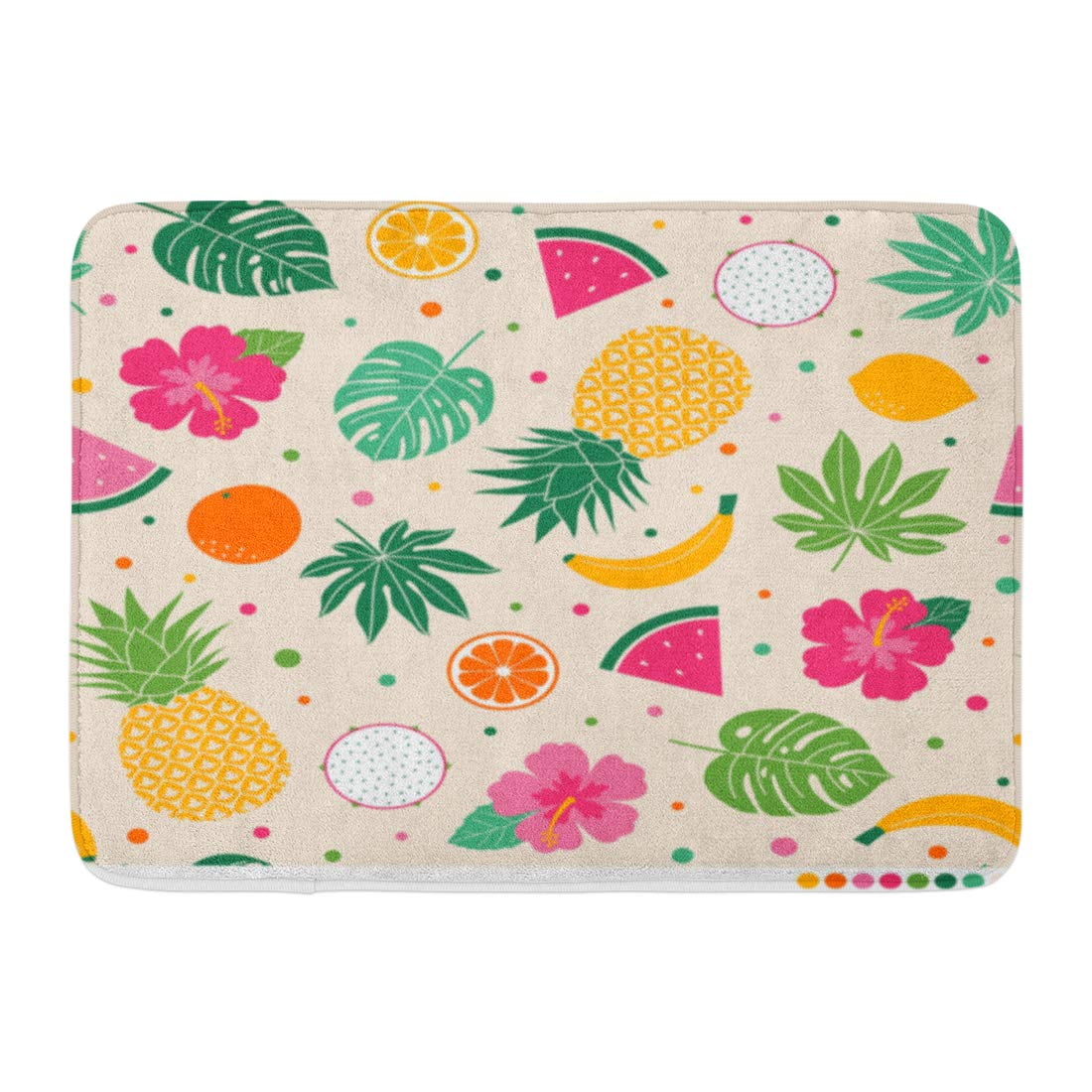 GODPOK Aloha Orange Hawaii Hibiscus Flowers Fruits and Palm Leaves ...