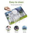 Birch Tree Soft Diatomaceous Earth Mat, Spring Summer Art Purple Green ...