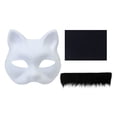 CCOCC 2026 New Cat Masque Diy Set White Paper Cat Masque with Eye Mesh ...