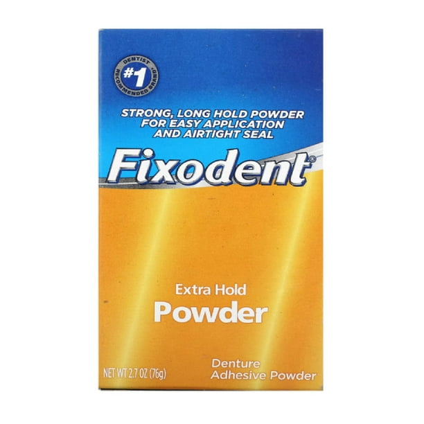 Fixodent Denture Adhesive Extra Hold Powder and Airtight Seal 2.7 oz ...