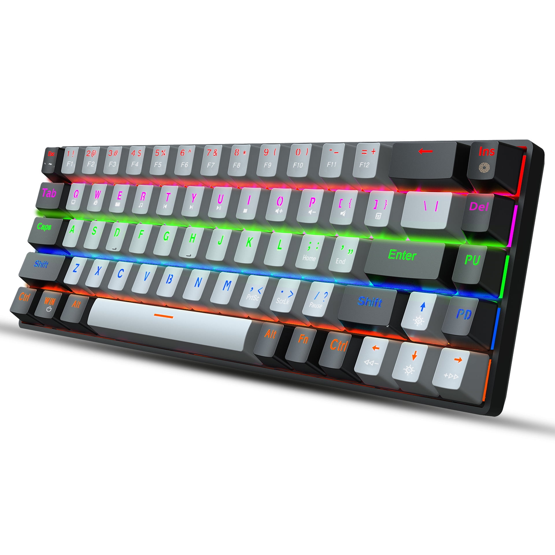 Yidarton V800 New 68 Key Green Axis Red Axis Mechanical Keyboard Double ...
