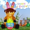 Easter Inflatables Outdoor Decoration Blow up Highland Cow Yard Decor ...