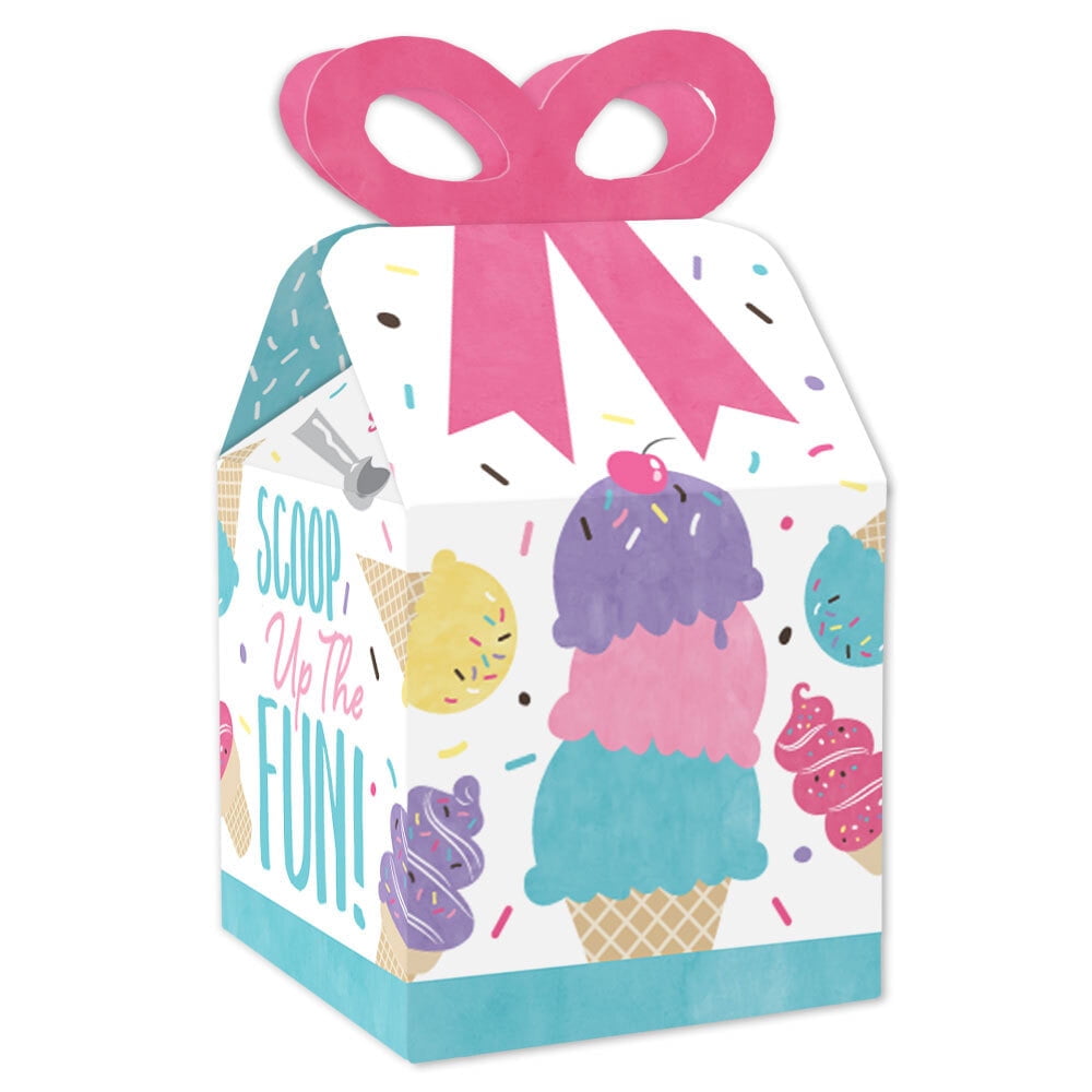 Big Dot of Happiness Scoop Up the Fun - Ice Cream - Square Favor Gift ...