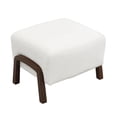 Euroco 20" Boucle Upholstered Ottoman, Modern Stool Chair with Wooden ...