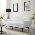 Tufted Loveseat Sofa, Fabric, White, Modern Contemporary Urban Design ...