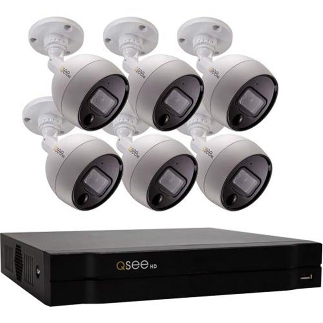 Q-See QC998-6GG-2 8 Channel 4K Analog HD DVR with 6 4K Pir Cameras & 2 ...