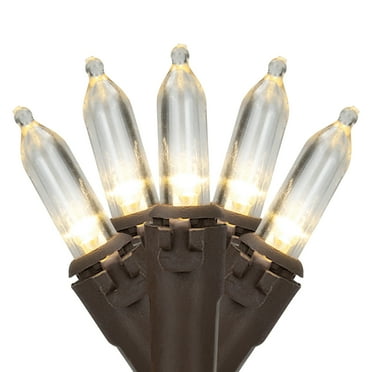 Set of 50 Red & Pure White LED Mini Christmas Lights 4" Spacing - White ...