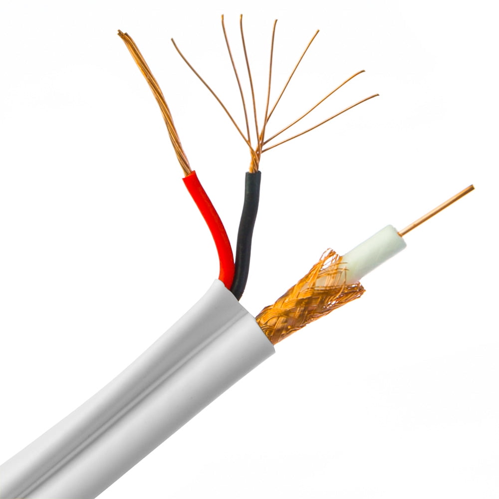 Cable Central LLC Plenum RG59 Siamese Coaxial + Power Cable, 20AWG ...